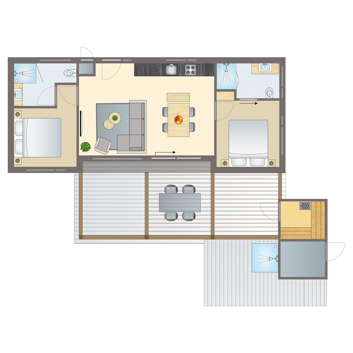 4-person wellness lodge 4BW on Holiday park Klein Oisterwijk