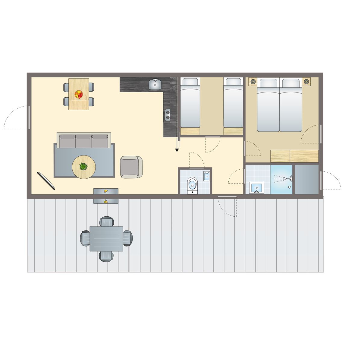 4-person bungalow 4B1 on Holiday villas Landgoed Bourtange